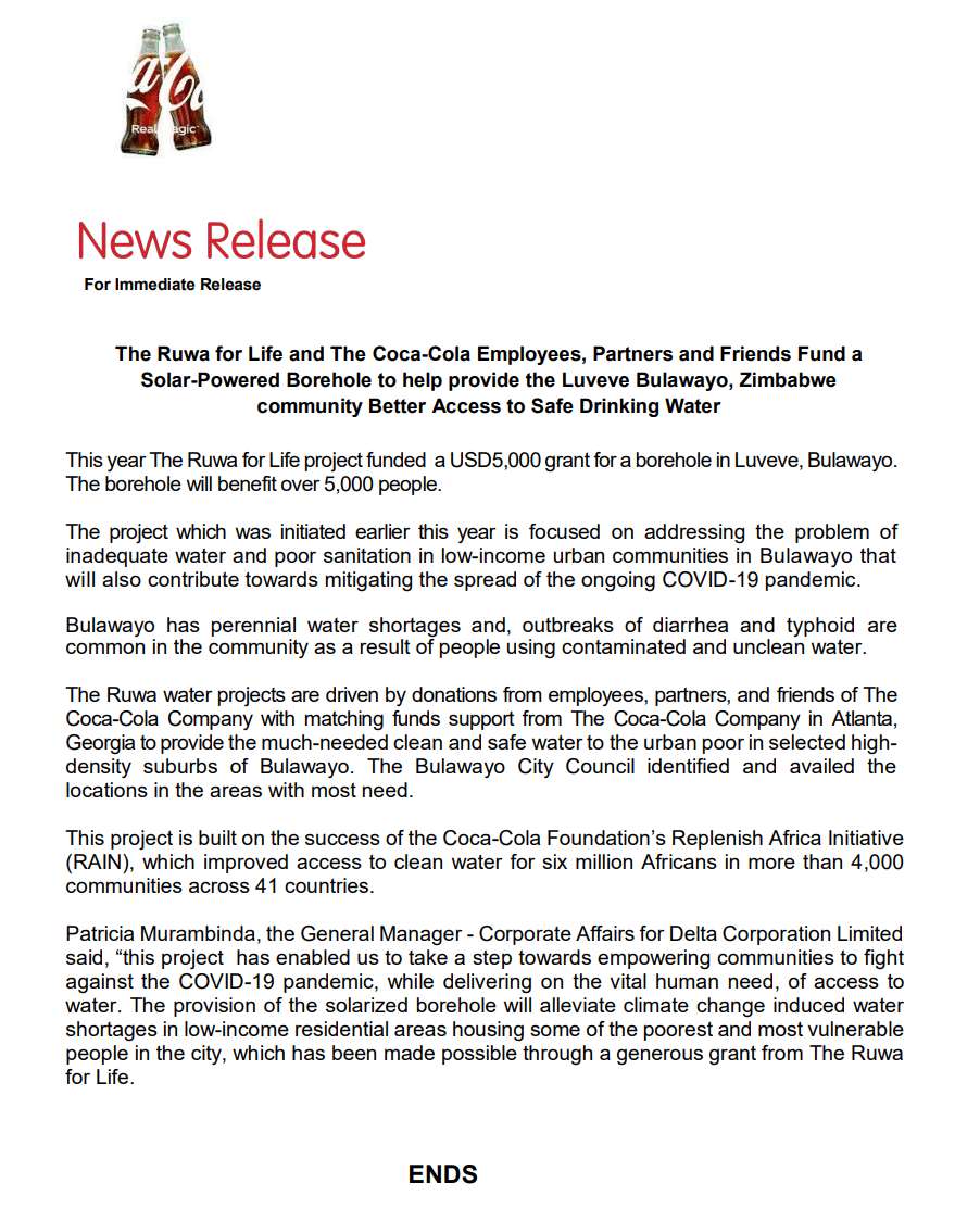Press Release - Delta Corporation Limited